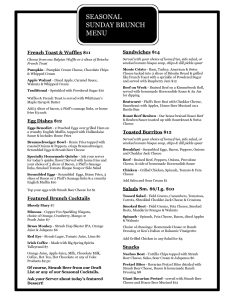Tap Room Menu - Straub Brewery